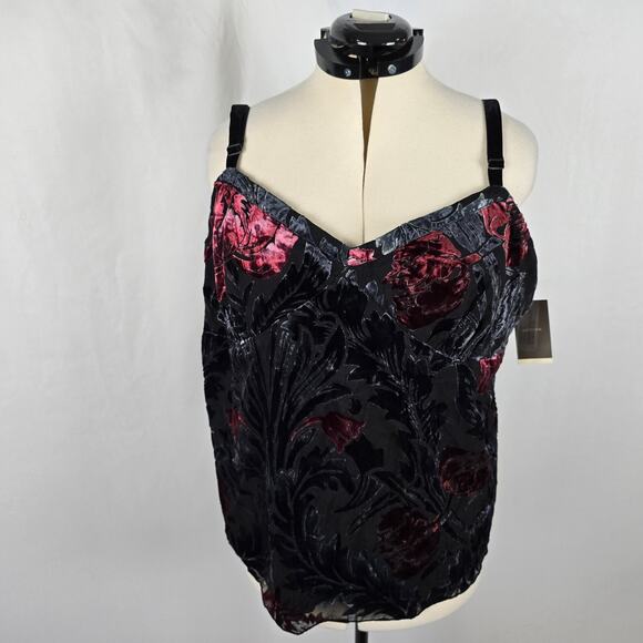 Merona | Tops | Merona Camisole Womens 28w 3w Black Red Floral ...
